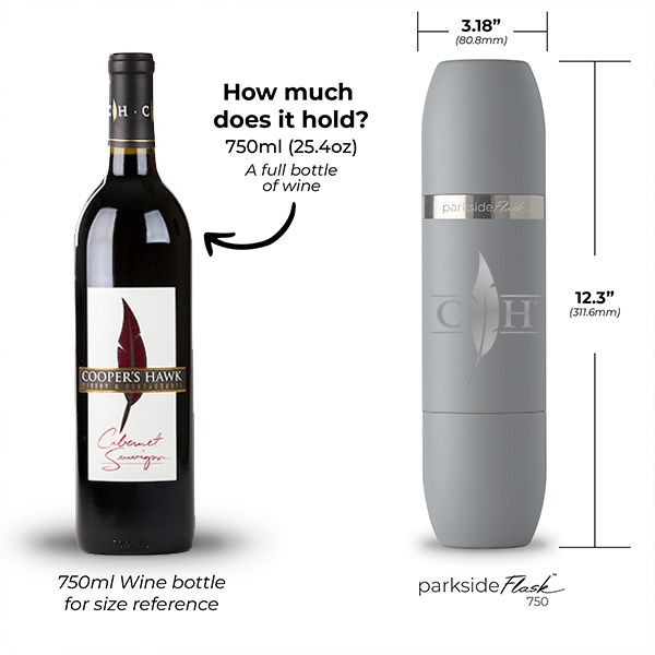 Cooper's Hawk Winery & Restaurants > Product Of The Month > Parasol Gray Parkside Flask 3-Piece ...